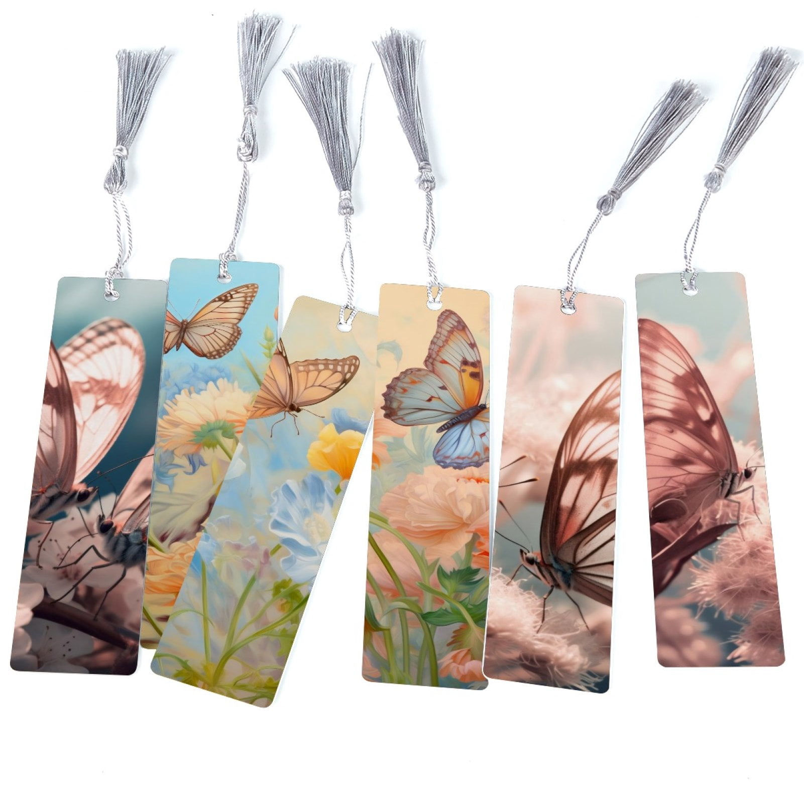 FVQL Watercolor Oil Painting Daisy Butterfly Bookmarks with Tassels for ...