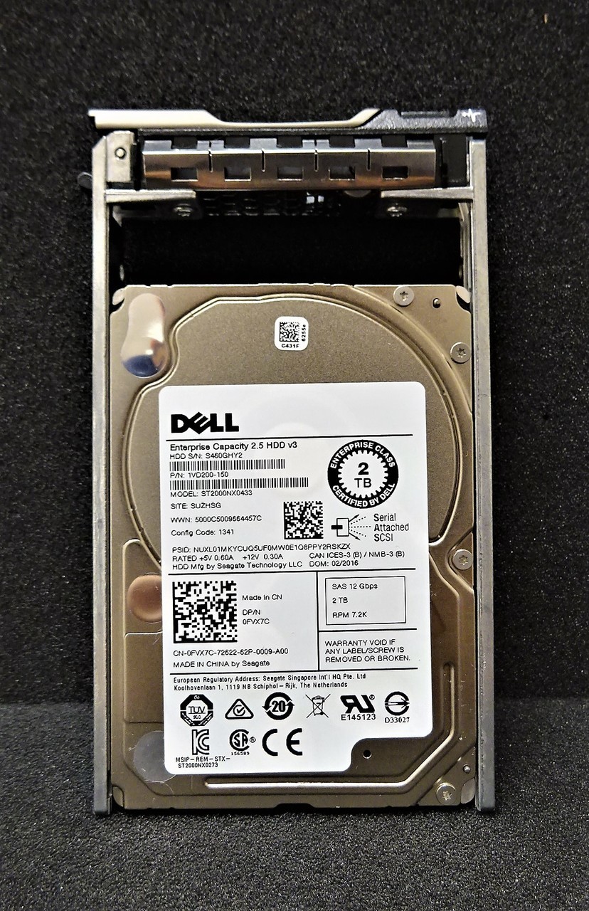 FVX7C ST2000NX0433 Dell 2TB 7.2KRPM 12Gb 2.5" SAS HDD R740XD R750XS R760 R760XS (NOT FOR HOME PC ...