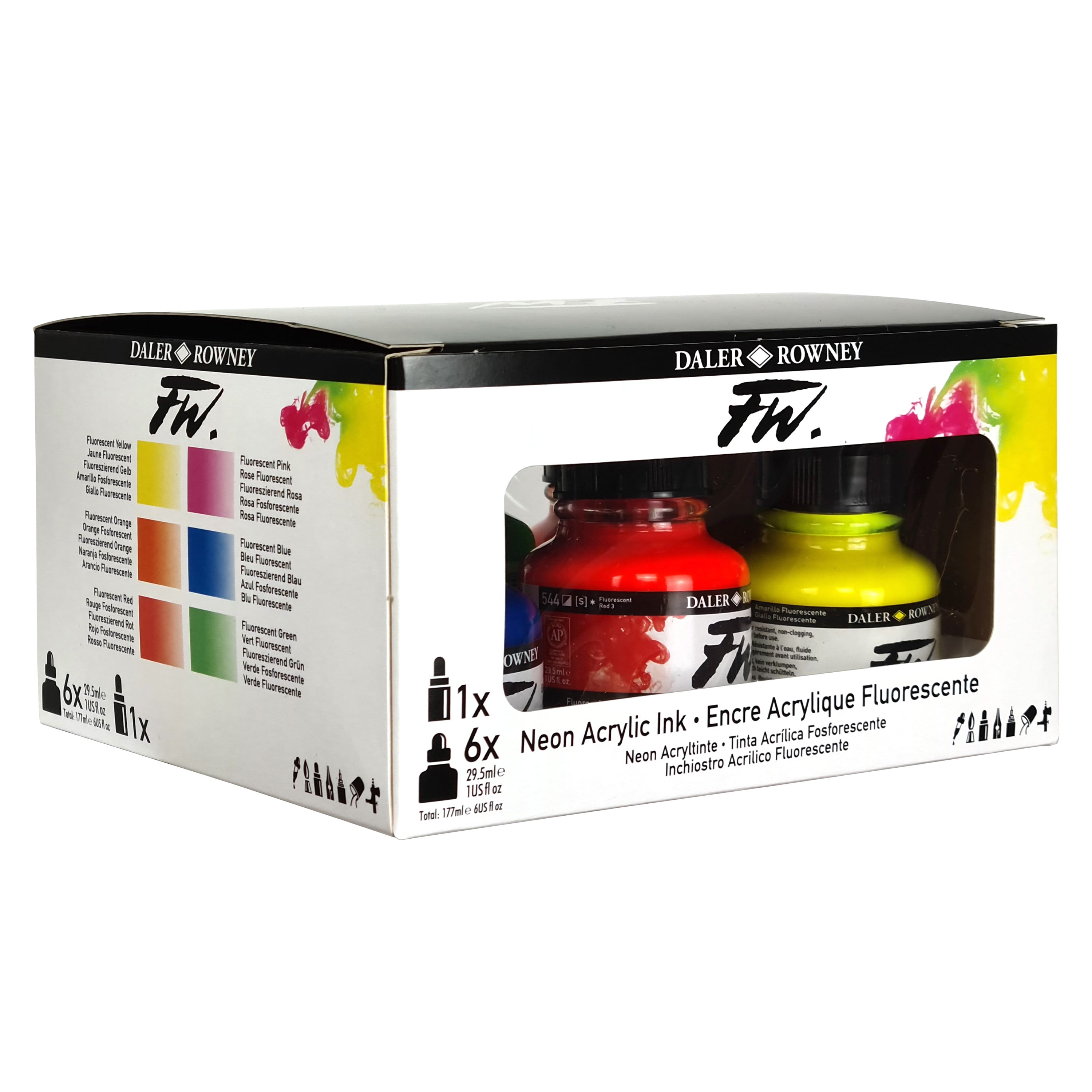 Free Shipping! FW ACR INK SET 6X29.5ML NEON - Walmart.com - Walmart.com