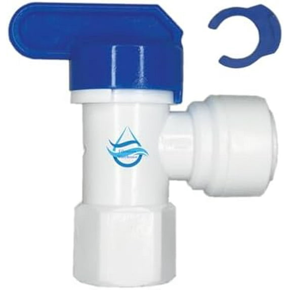 FW Water Storage Tank Ball Valve Shut Off, 3/8 inch Quick Connect x 1/4 ...