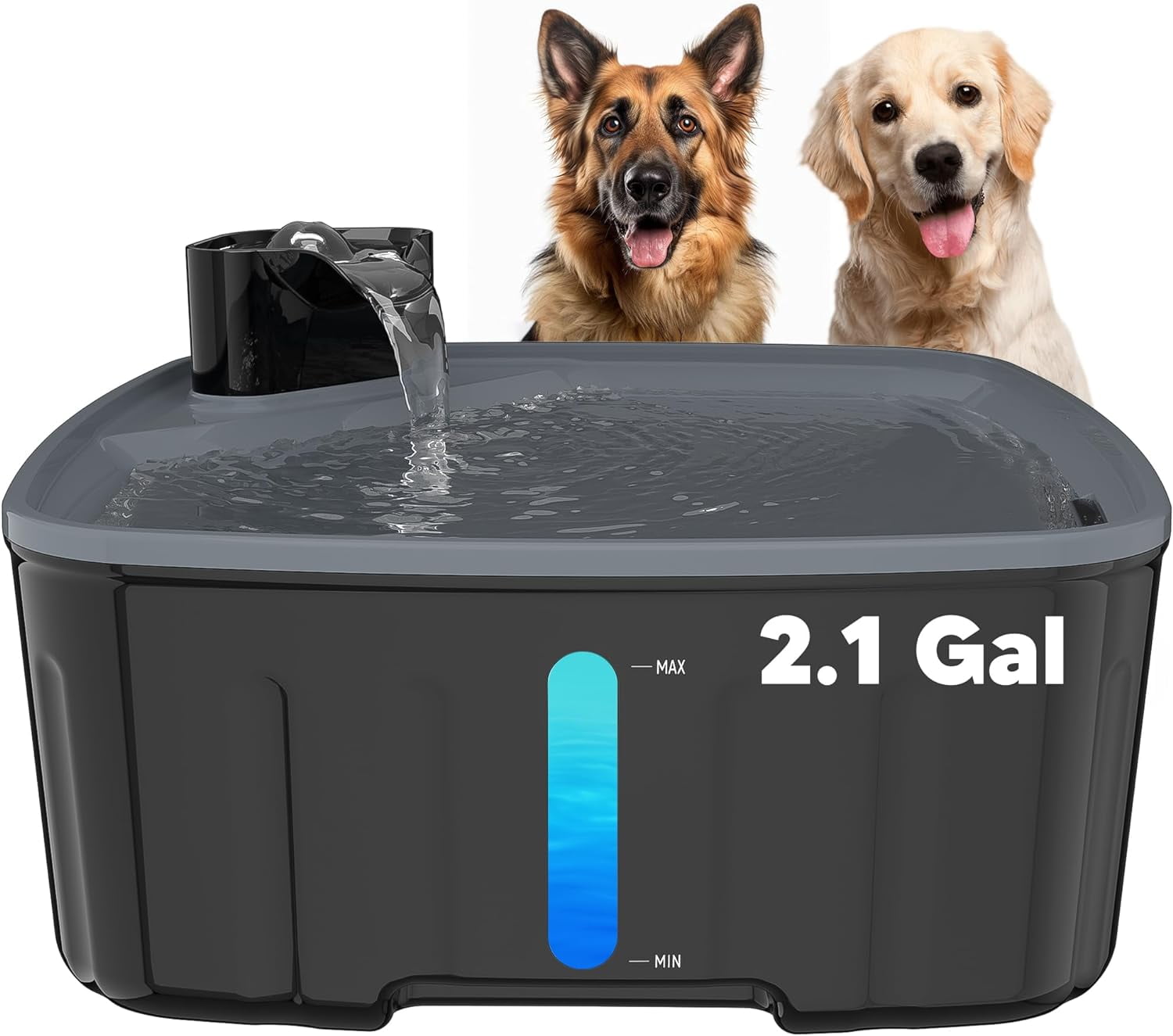 FWMB 2.2Gal/8L Wireless Dog Water Fountain, Pet Fountain for Cat/Big ...