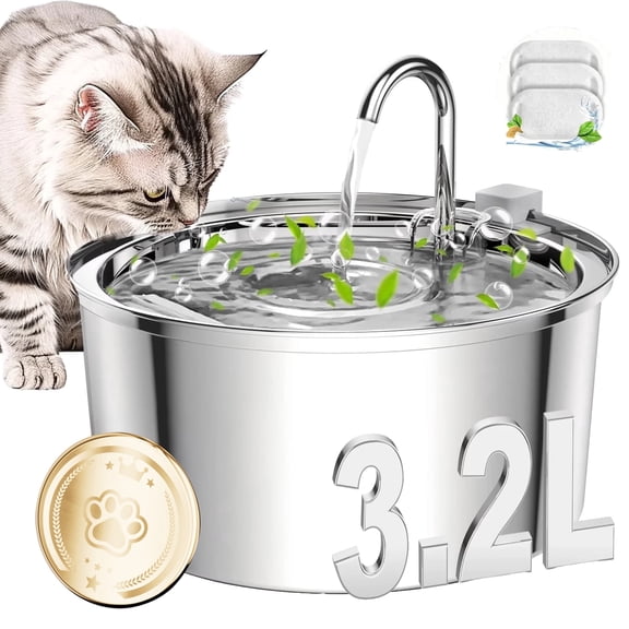 74oz/2.2L Ceramic Cat Water Fountain, Automatic Pet Drinking Fountain ...
