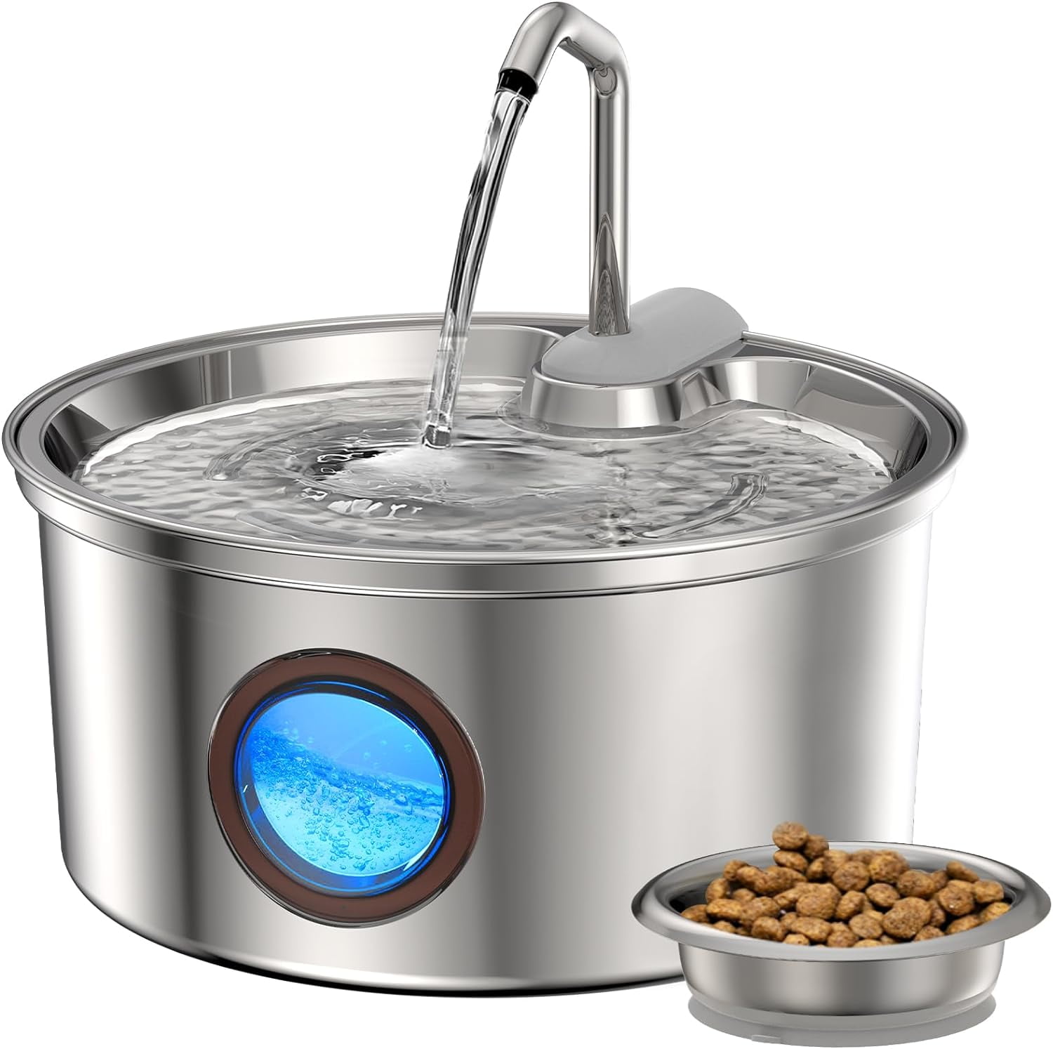 FWMB Cat Water Fountain: Stainless Steel, 3.2L/108 oz, Removable Bowl ...