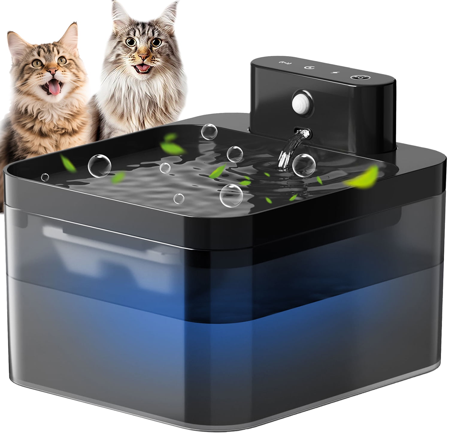 Wireless Cat Water Fountain Cat Water Fountain Battery Operated, 74oz ...