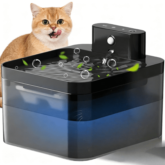 Stainless Steel Cat Water Fountain Wireless for Cats Indoor, 3.6L/123oz ...