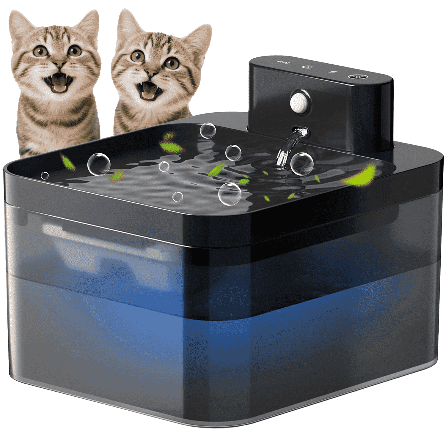 Wireless Cat Water Fountain Cat Water Fountain Battery Operated, 74oz ...