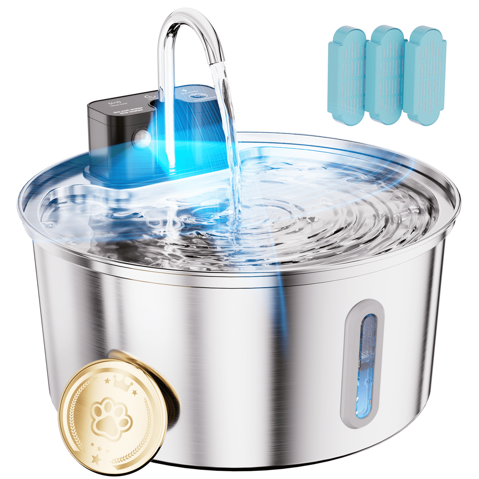 FWMB Wireless Cat Water Fountain - 108oz/3.2L Automatic Cat Water ...