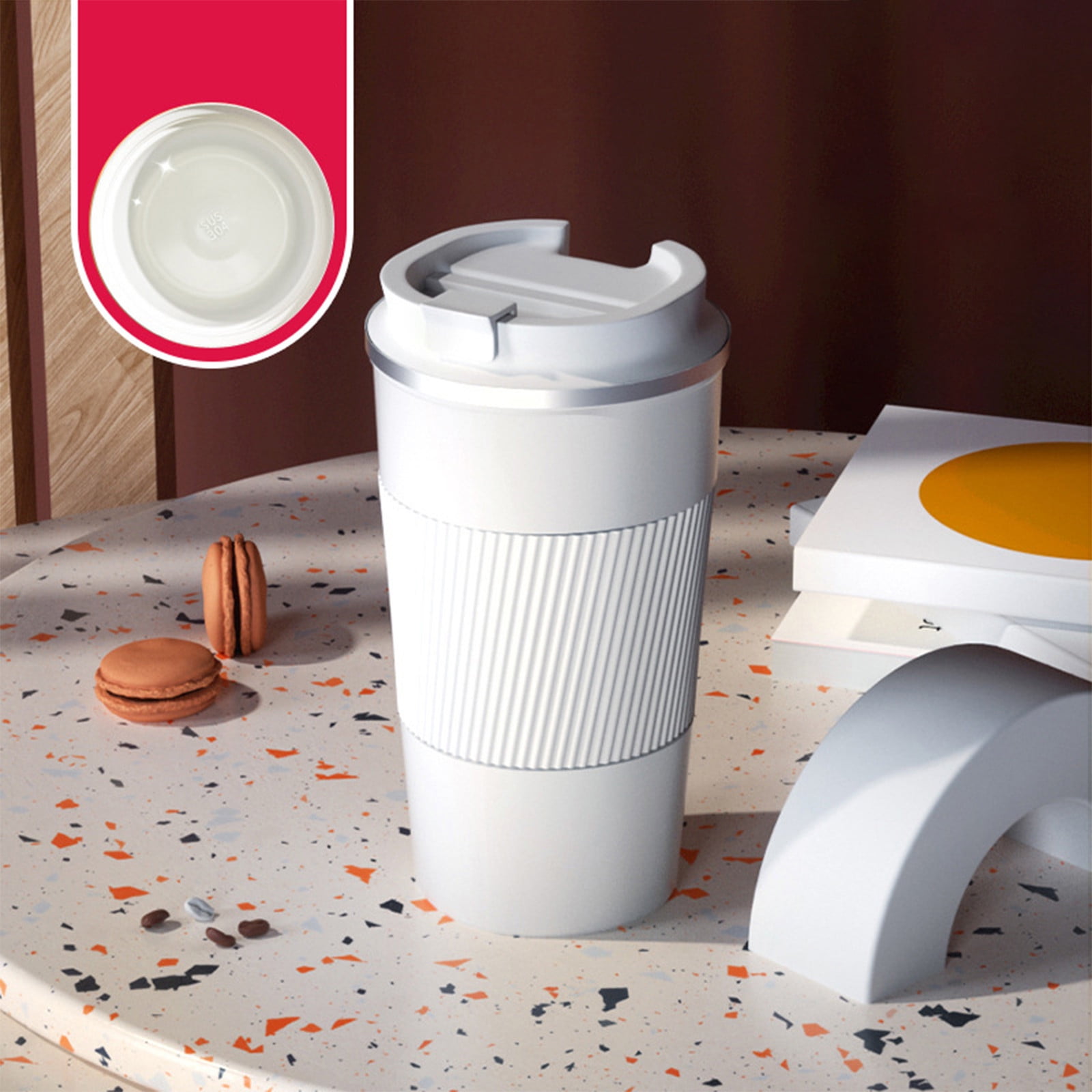 FWOVF Travel Mug Insulated Tumblers Cup, Upgraded Double Walled Coffee ...