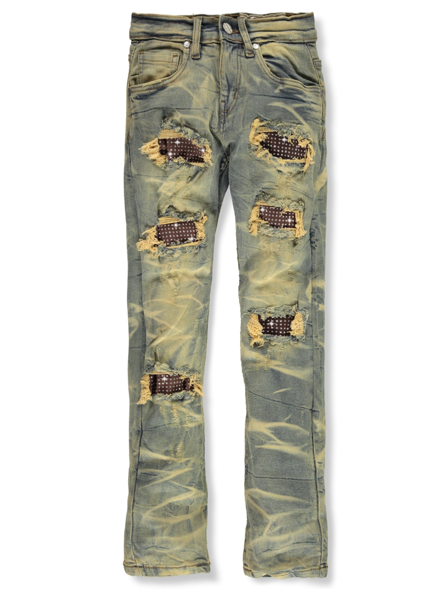 FWRD Boys' Bling Rip Slim Jeans Color: light tint Size: 14 - Walmart.com