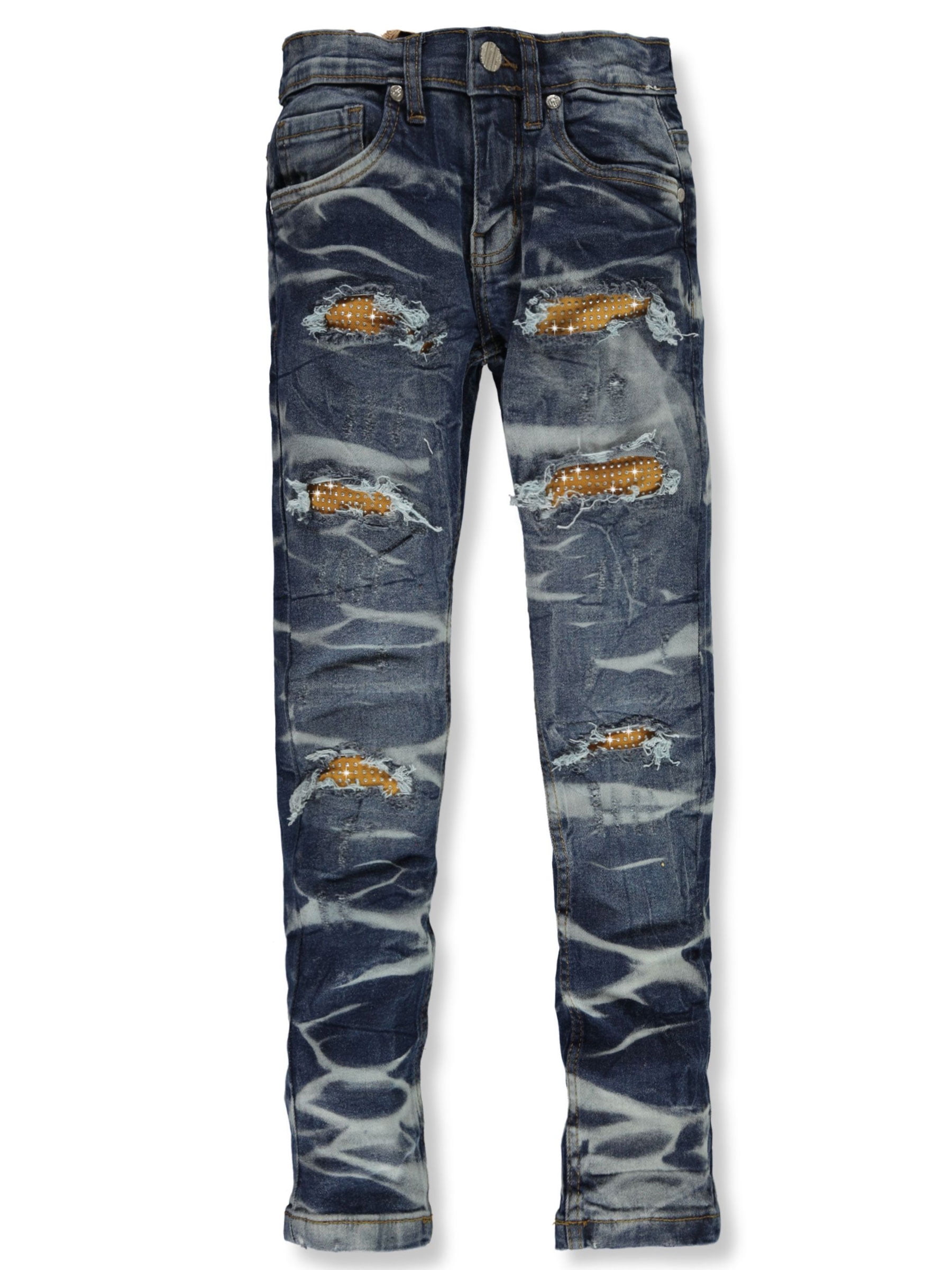 FWRD Boys' Bling Rip Slim Jeans Color: sky blue Size: 4 - Walmart.com