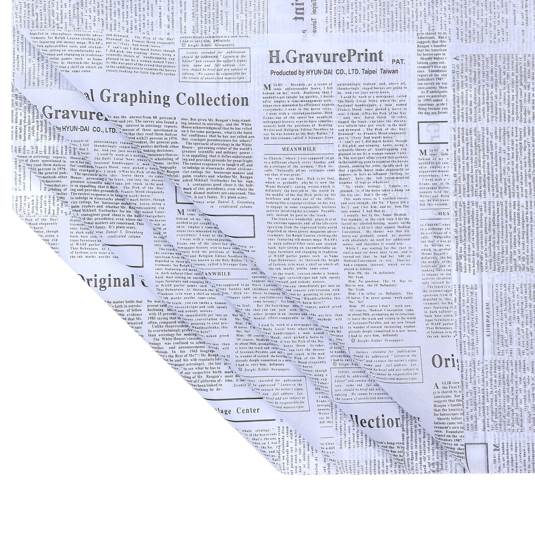 FWSA WRAPS Old Newspaper OIF8 Tissue Paper Bulk for 28 sheets black and ...