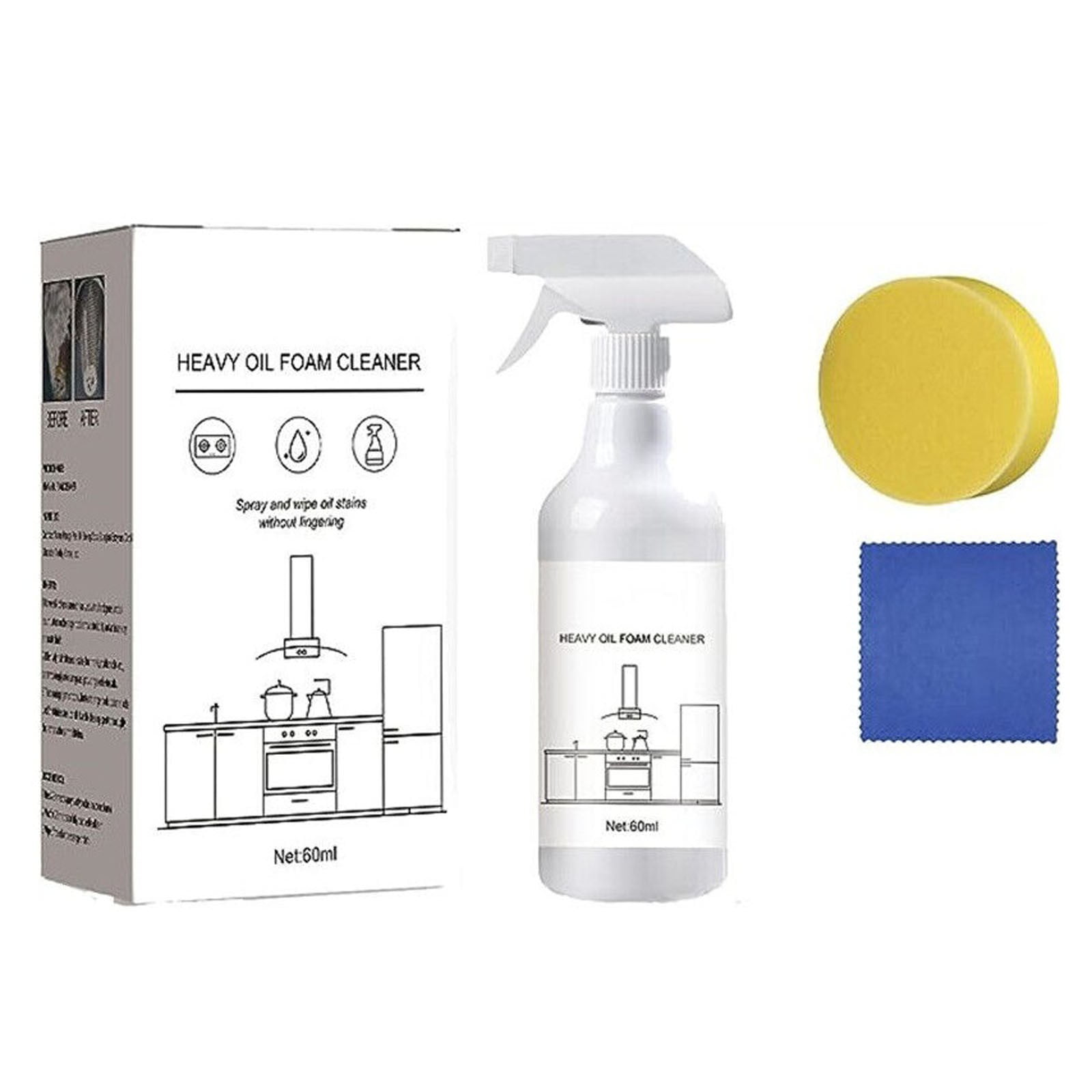 FWYOUNG Foam Spray Cleaner All-Purpose Oven Kitchen Cleaner 69ml Foam Tablets Spray Bottle Heavy ...