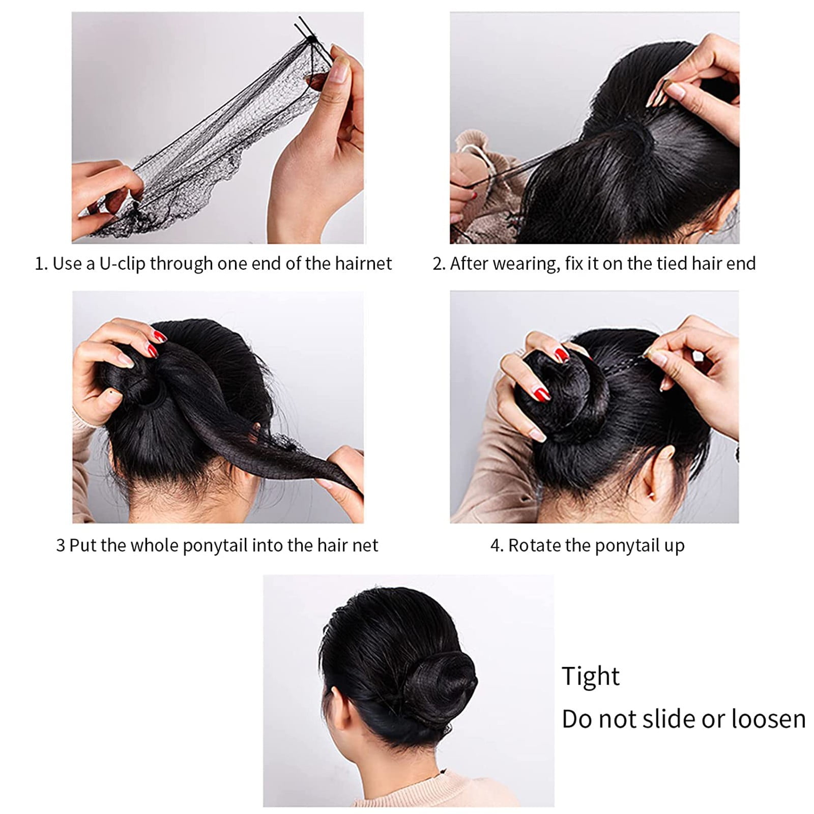 FWYOUNG Hair Net 50 Pcs 20 Inches Hair Net Elasticity Elastic Mesh For ...