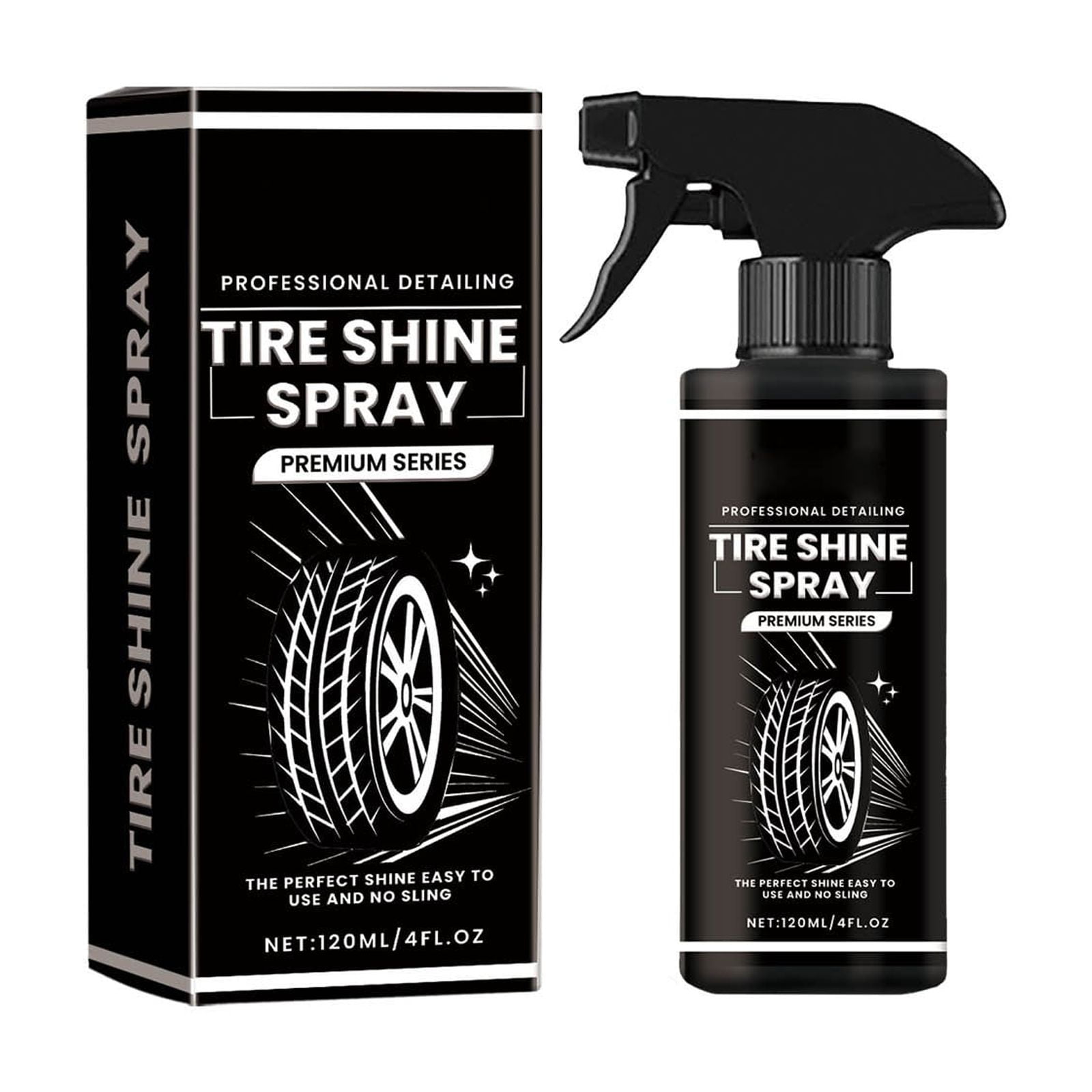 FWYOUNG Tire Shine Spray High Gloss Reflective Coating Long Lasting Rubber Protectant Easy Apply ...