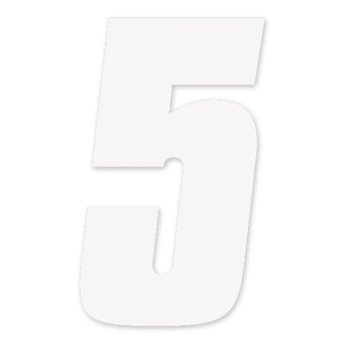 White Vinyl Numbers 6 Inch