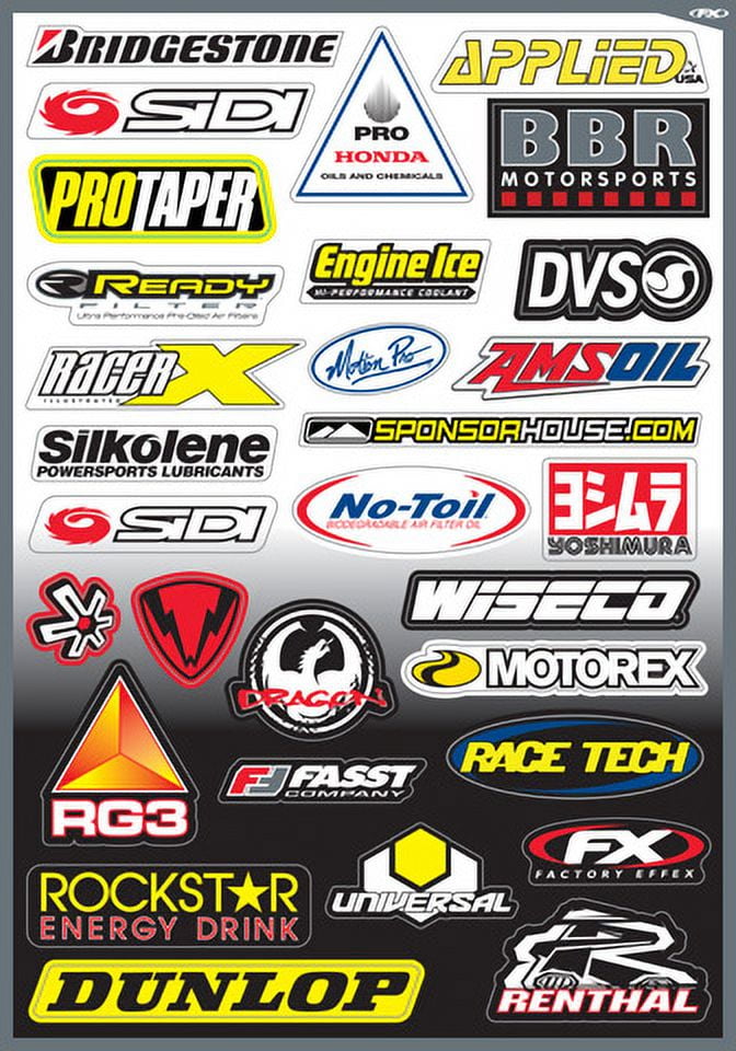 Factory Effex 10-68006 Fx 2015 Sponsor/Logo Sticker Sheets Sponsor Kit ...