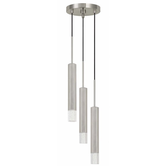 Cal Lighting 6-Light Aluminum Pendant with Glass Diffuser in Brushed ...