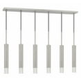 Cal Lighting 6-Light Aluminum Pendant with Glass Diffuser in Brushed ...