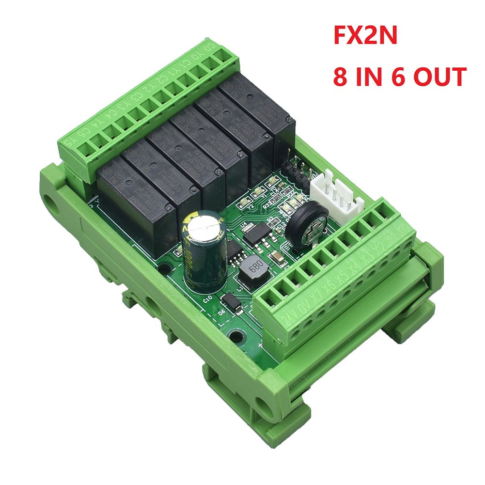 FX2N-14MR PLC Control Board 8IN/6OUT Relay Output 24V USB ...