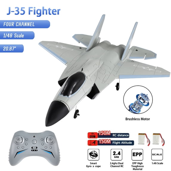 FX9631 RC Plane 2.4G 4 Channels Airplane J-35 3D 6G Brushless EPP ...