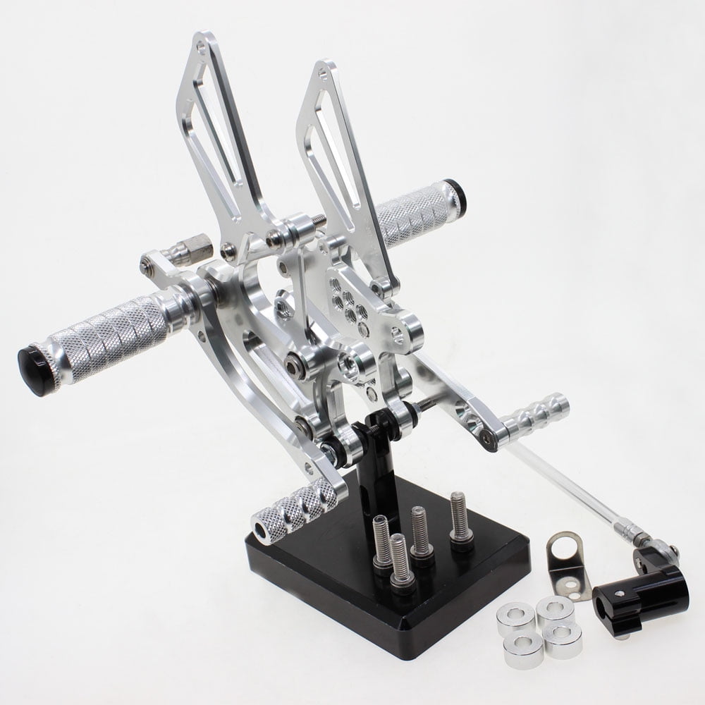 FXCNC CNC Billet Motorcycle Rearset Foot Pegs Rear Set Footrests Fully ...
