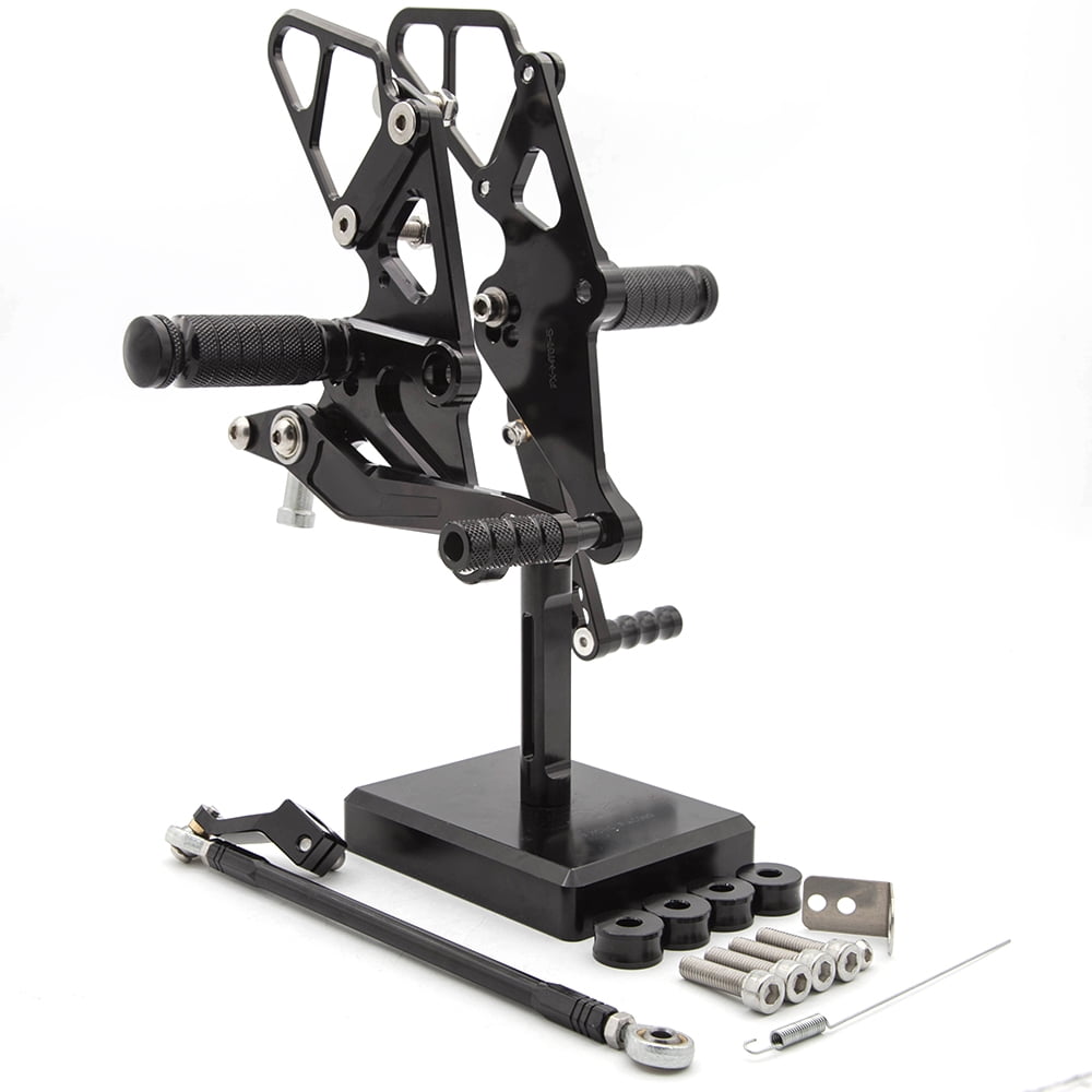 FXCNC CNC Billet Motorcycle Rearset Foot Pegs Rear Set Footrests Fully ...