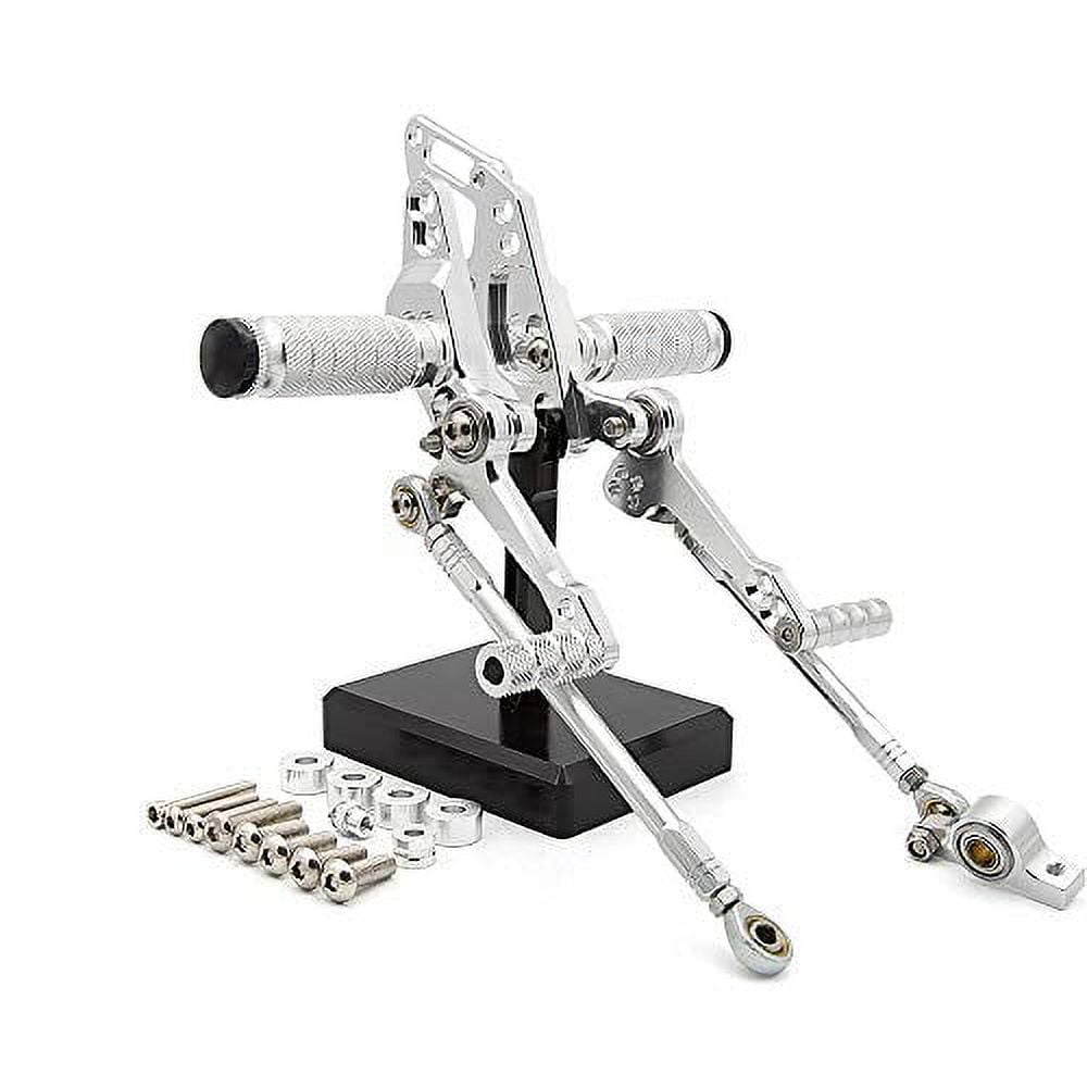 FXCNC CNC Billet Motorcycle Rearset Foot Pegs Rear Set Footrests Fully ...