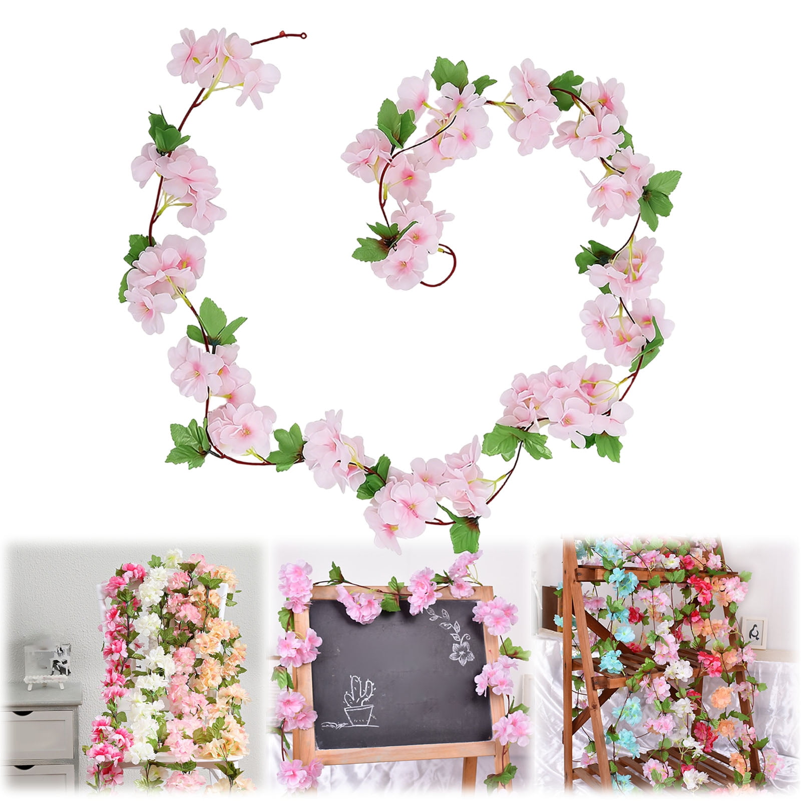 FXMLRLK 1 Pack 2.3m/90.55inch Artificial Cherry Blossom Flower Vines ...