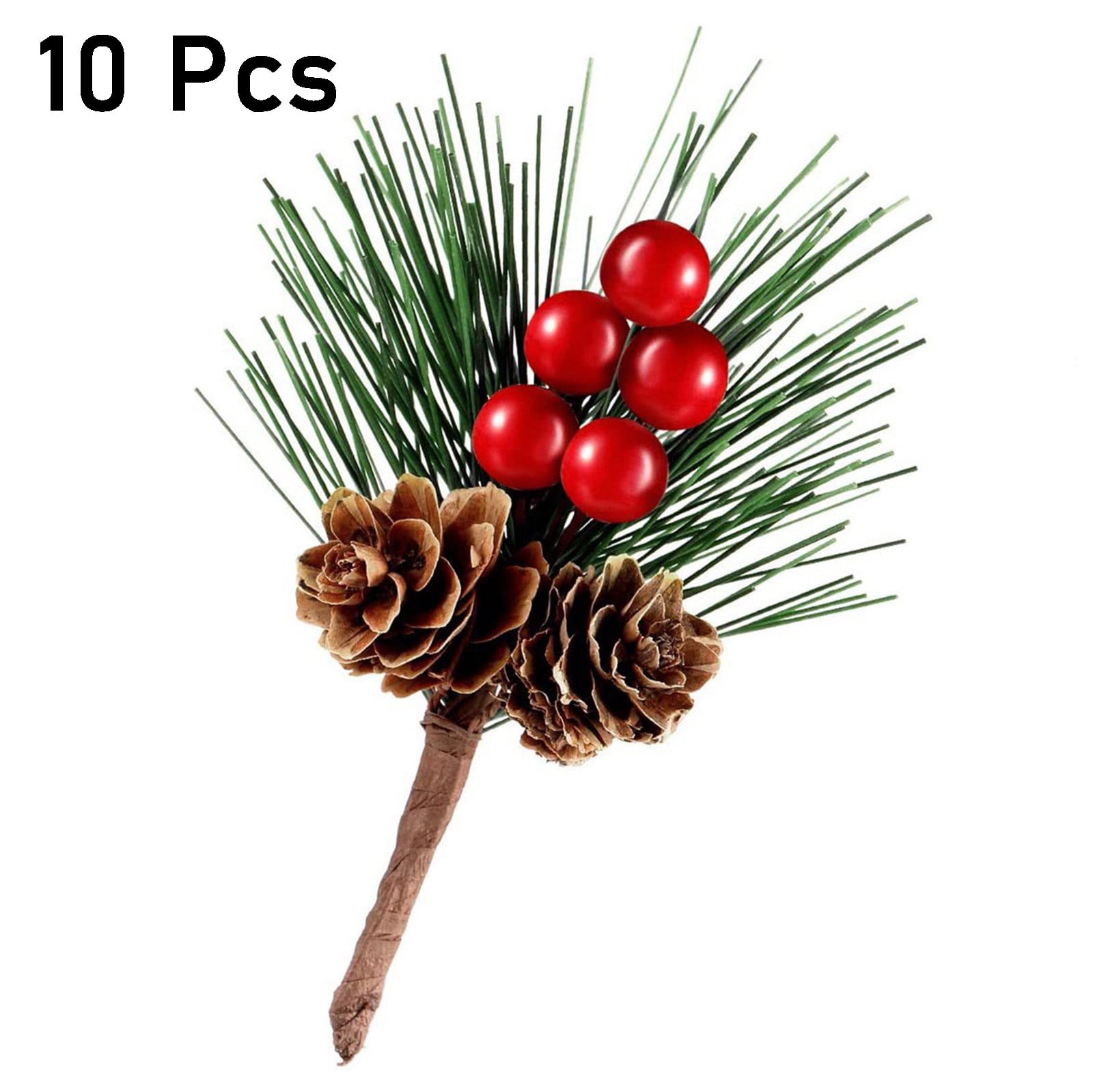 FXMLRLK 10 Pcs 4.7-inch Artificial Pinecone and Berry Picks,Christmas ...
