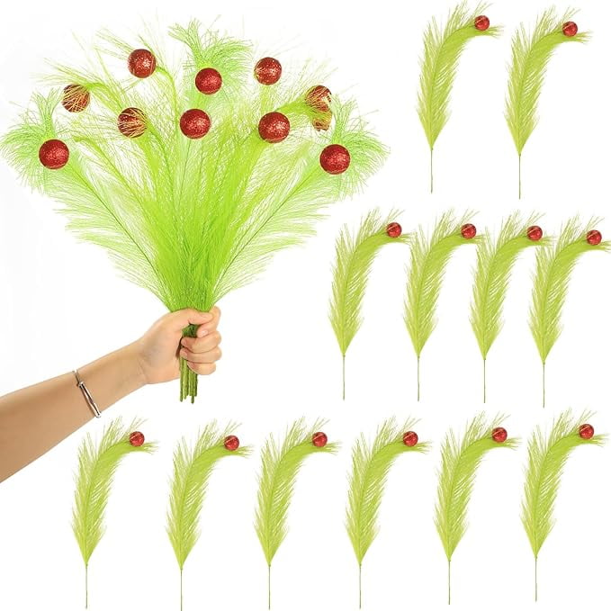 FXMLRLK 12 Pcs Christmas Tree Topper Decorations, 17 inch Lime Green ...
