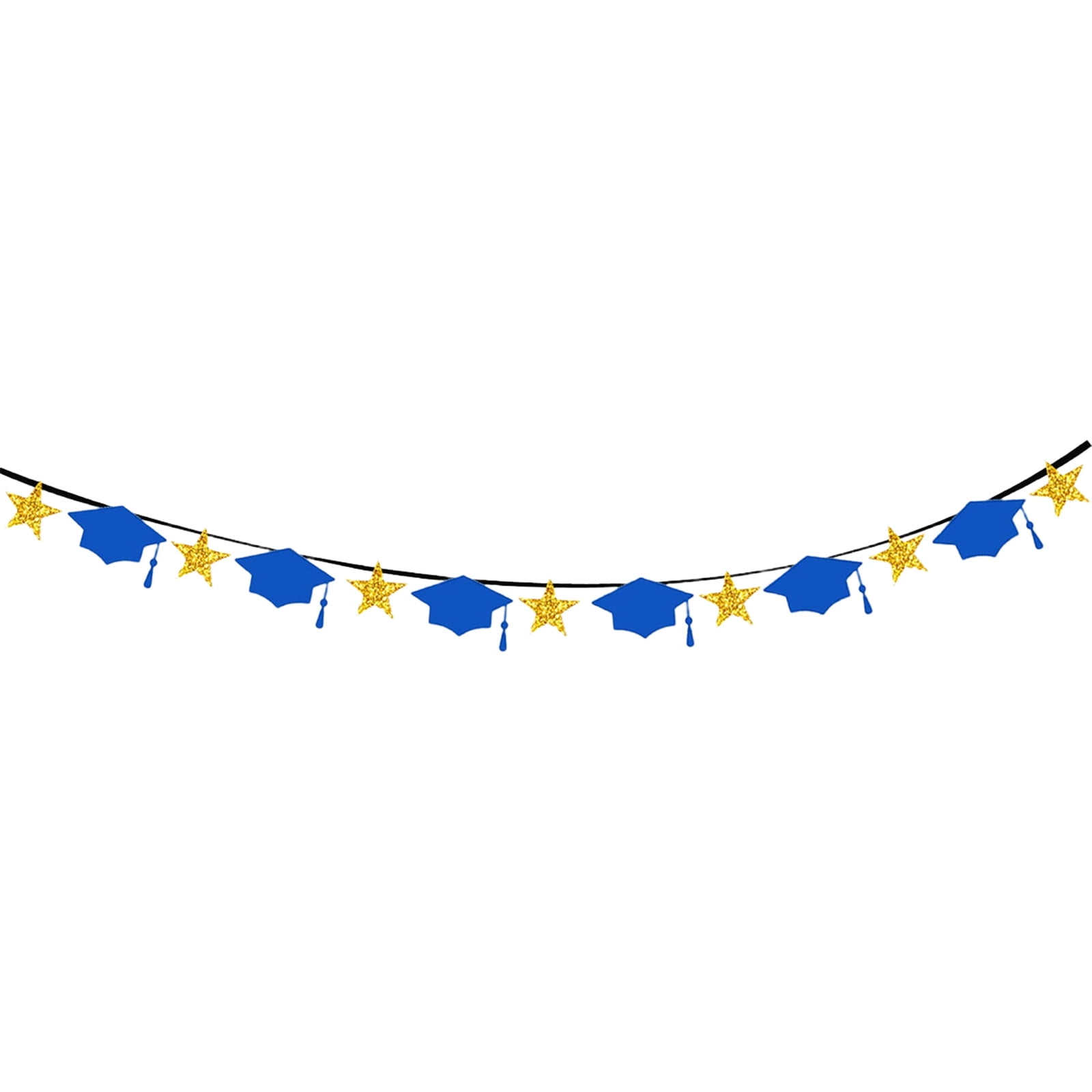 FXMLRLK 1Pc Blue and Gold Graduation Cap Garland Banner 2026 Graduation ...