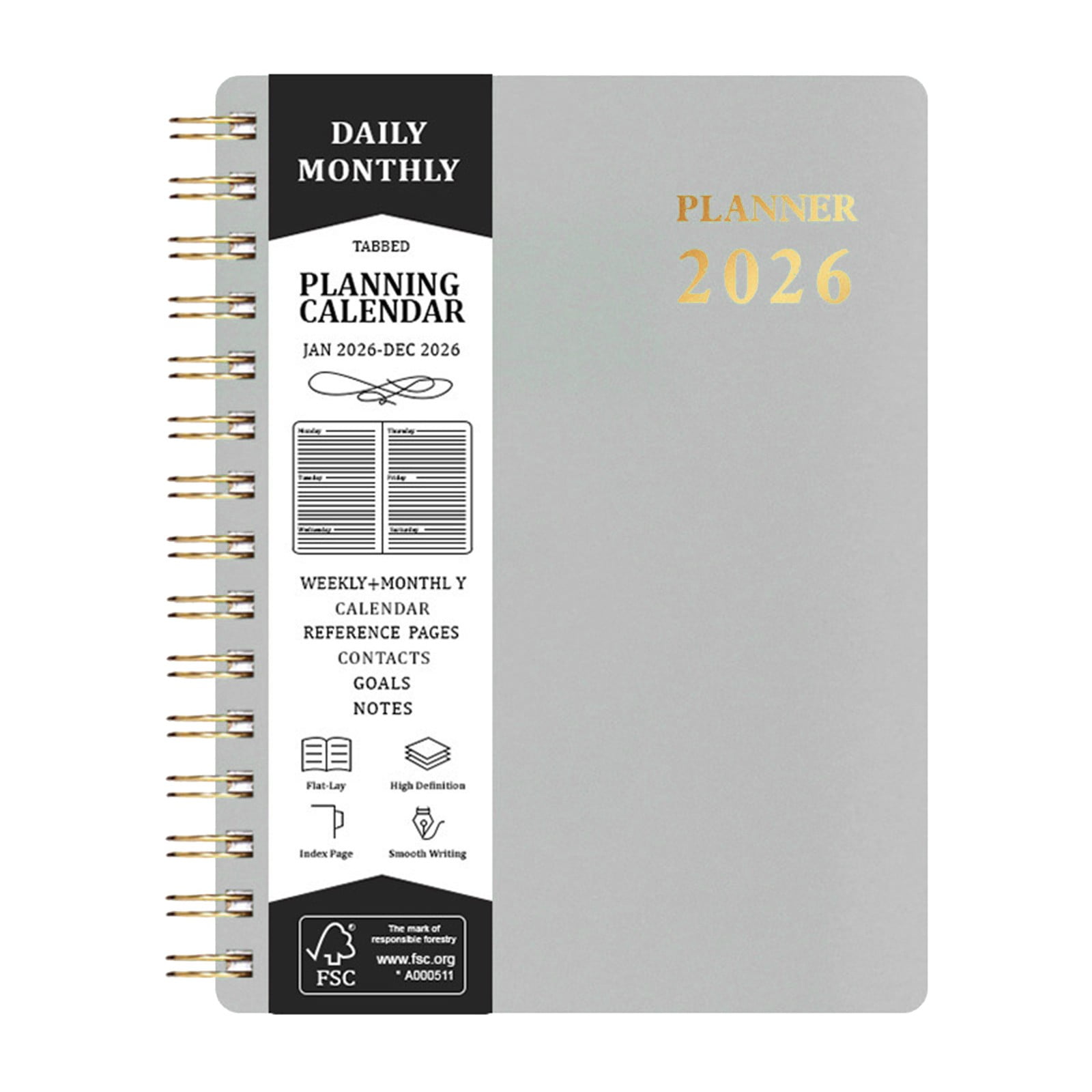 FXMLRLK 2026 Planner Daily Monthly Planner Calendar Notebook(Jan-Dec ...