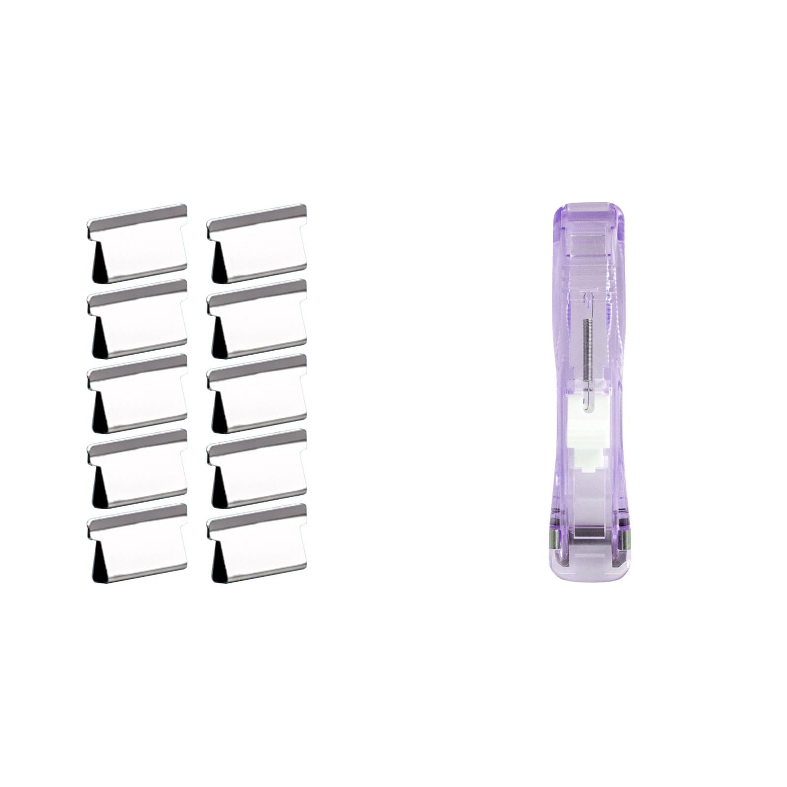 FXMLRLK Portable Binder Clip Stapler, Includes 10 Reusable Push Clips ...