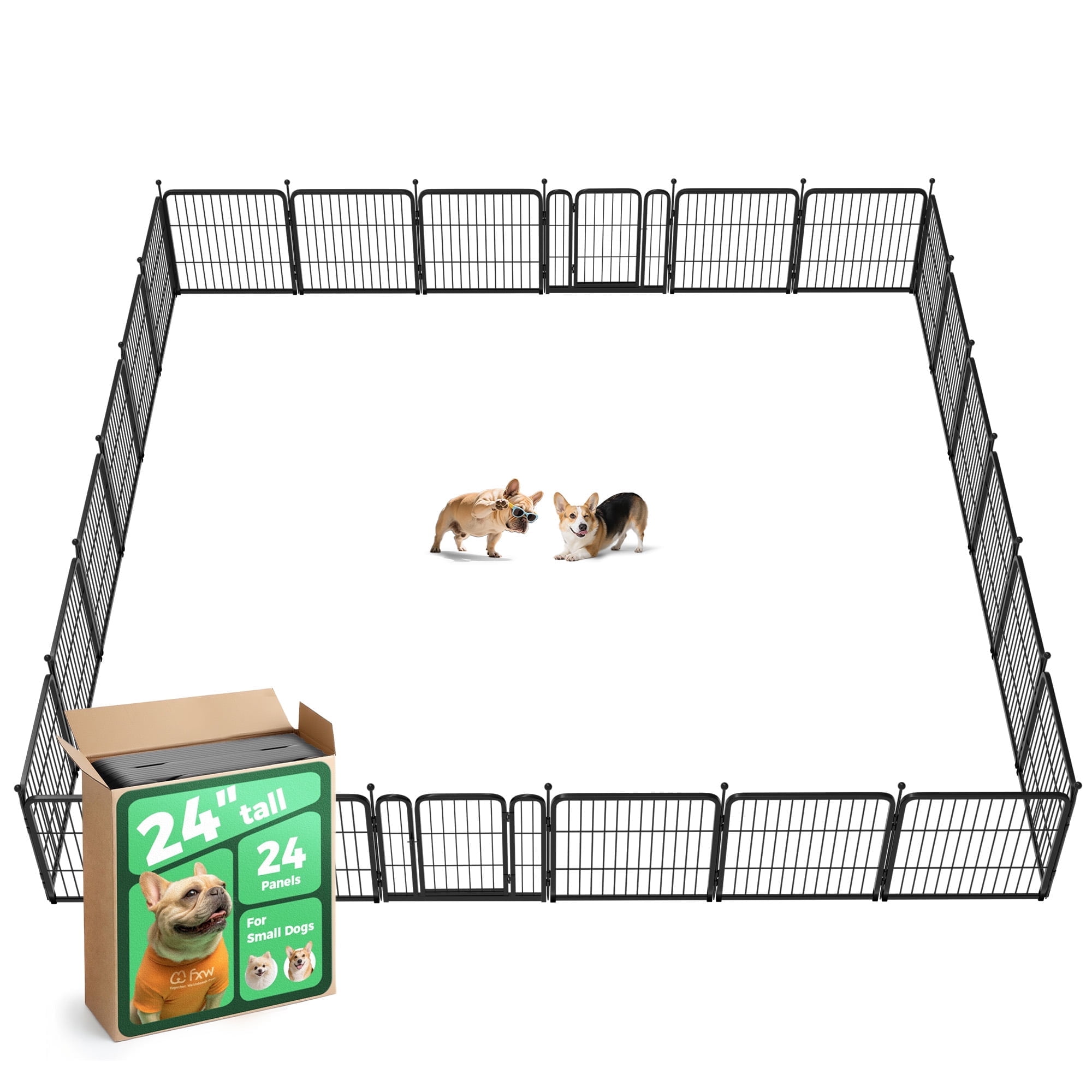 FXW Aster Dog Playpen Designed for Courtyard, RV Camping, 24" 24 Panels ...