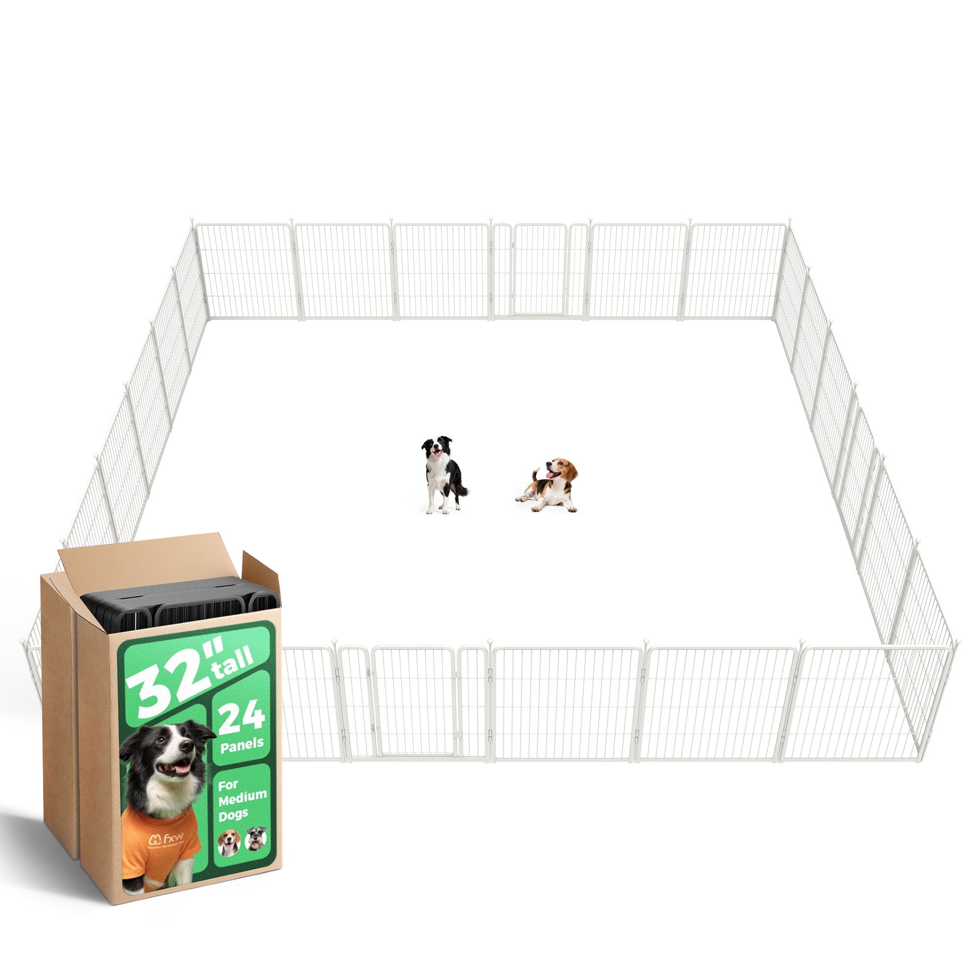 FXW Aster Dog Playpen Designed for Courtyard, RV Camping, 32" 24 Panels ...