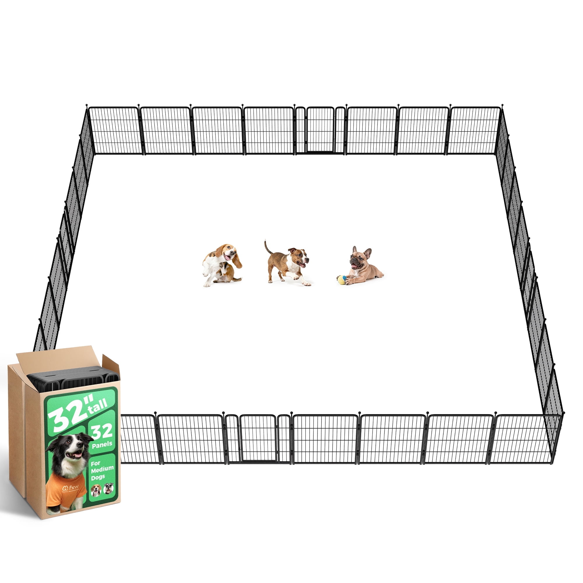 FXW Aster Dog Playpen Designed for Courtyard, RV Camping, 32" 32 Panels ...