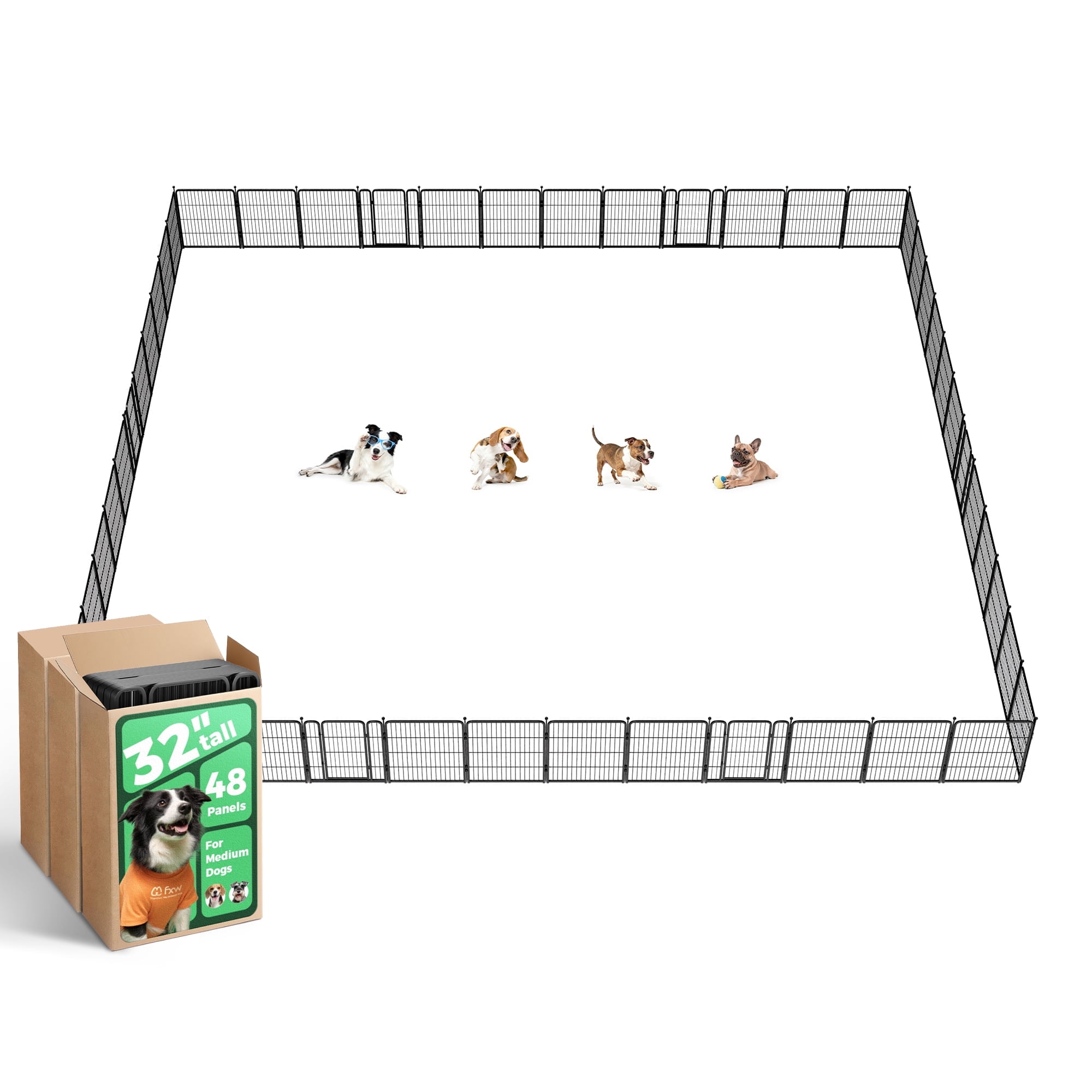 FXW Aster Dog Playpen Designed for Courtyard, RV Camping, 32" 48 Panels ...