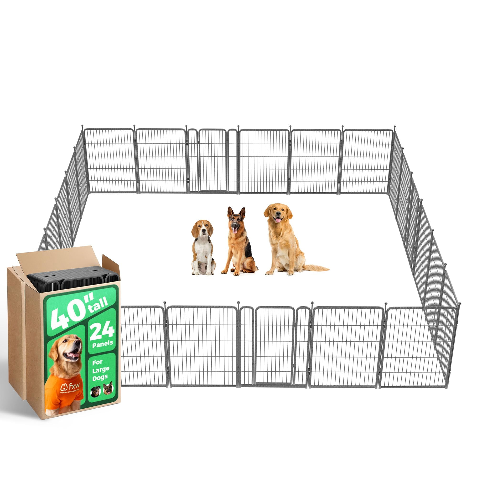 FXW Aster Dog Playpen Designed for Courtyard, RV Camping, 40" 24 Panels ...