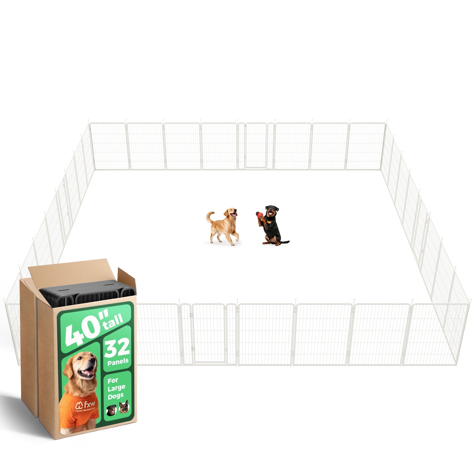 FXW Aster Dog Playpen Designed for Courtyard, RV Camping, 40" 32 Panels ...