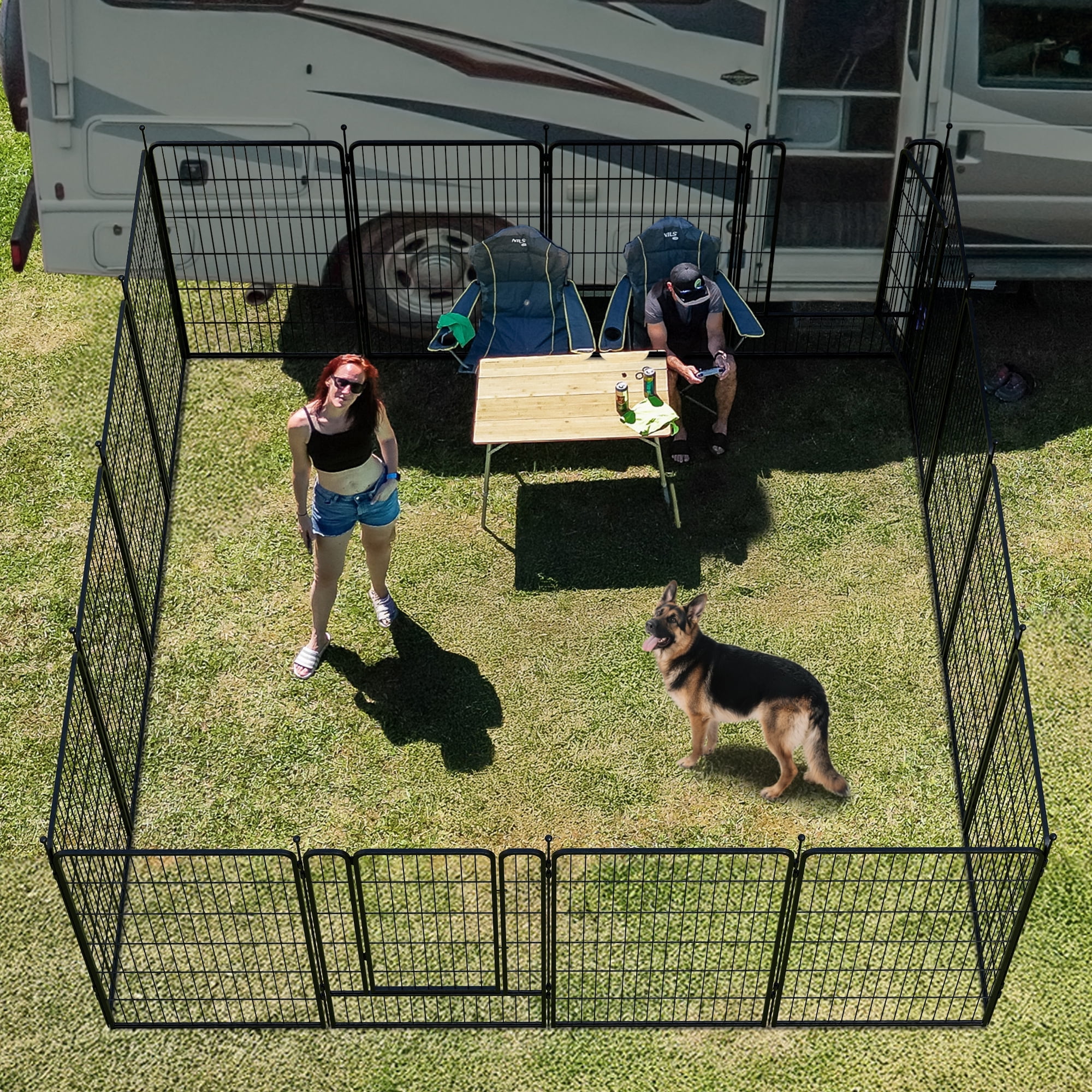 FXW Aster Dog Playpen Designed for Courtyard, RV Camping, 45" 16 Panels ...