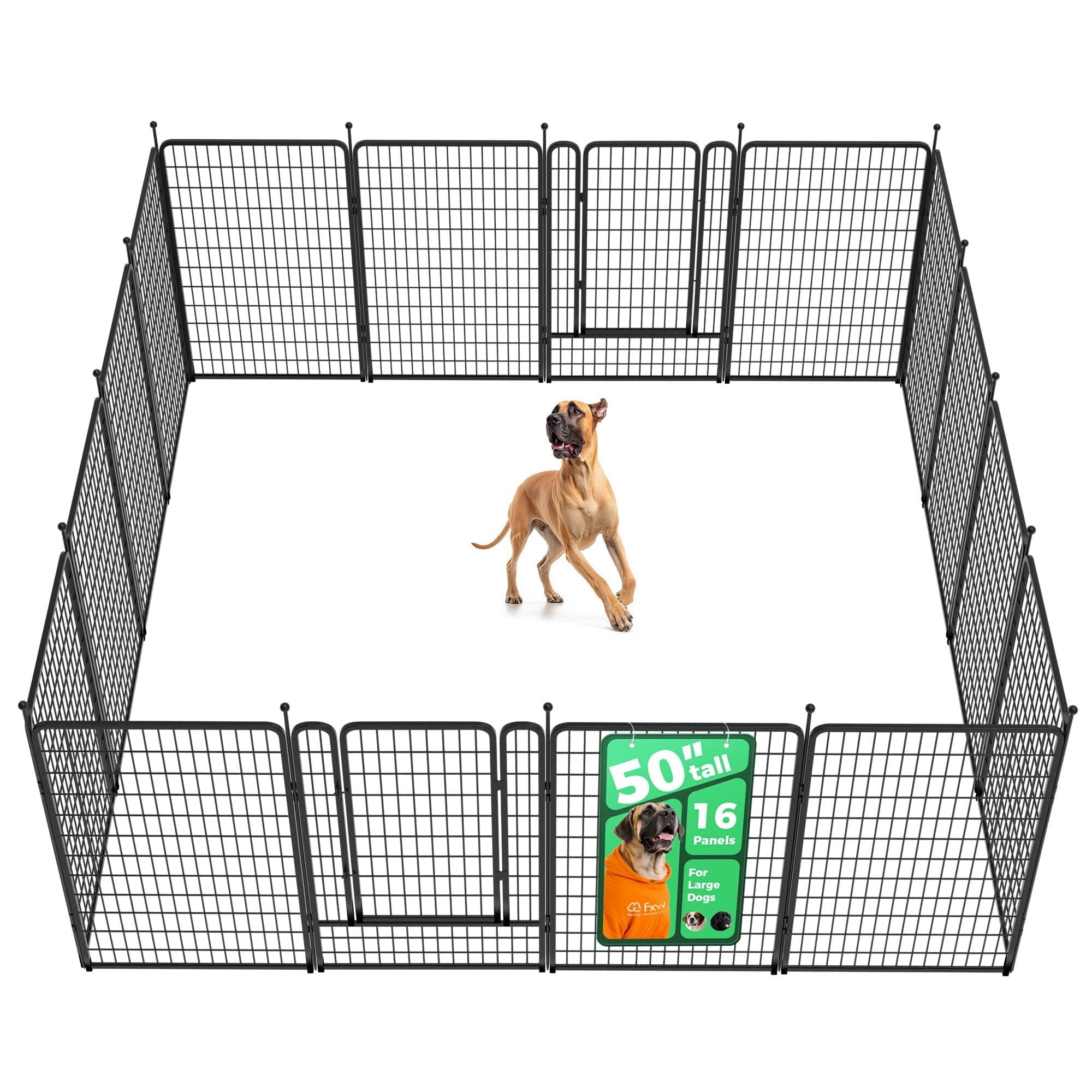 FXW Aster Dog Playpen Designed for Courtyard, RV Camping, 50" 16 Panels ...