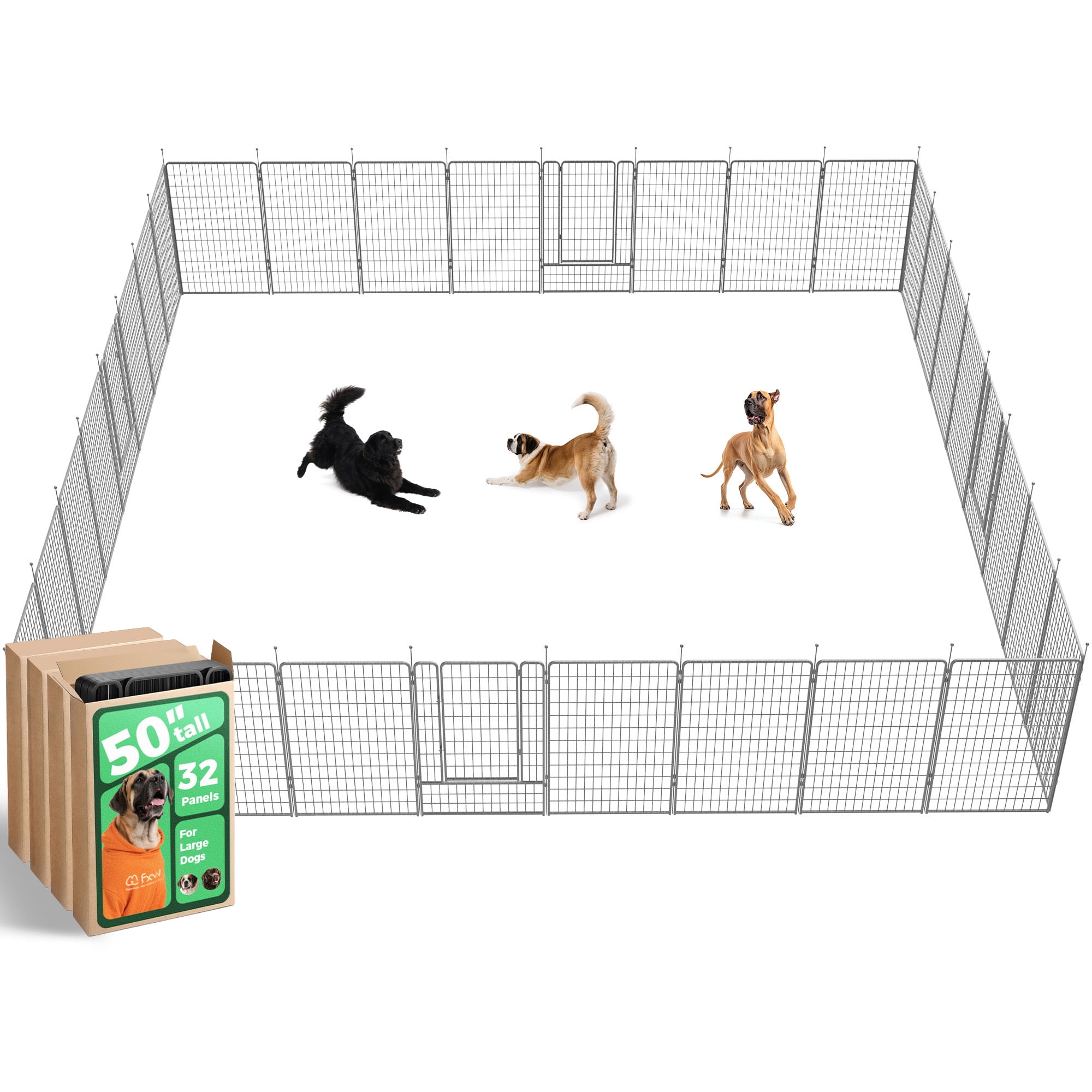 FXW Aster Dog Playpen Designed for Courtyard, RV Camping, 50" 32 Panels ...