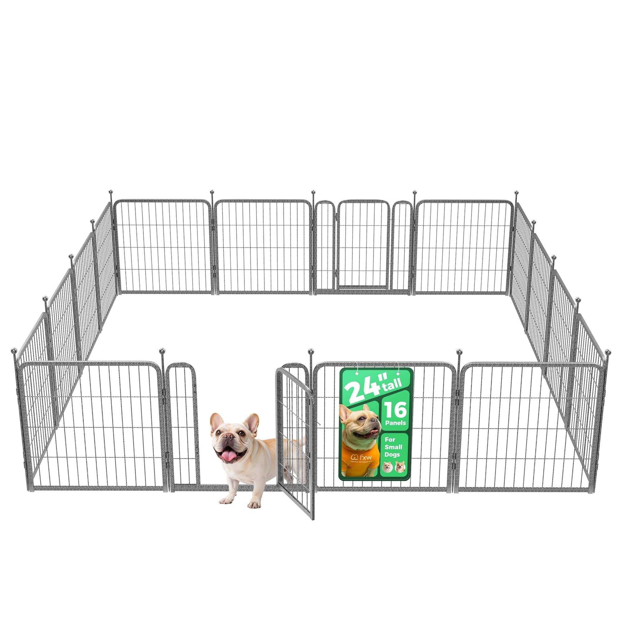FXW Aster Dog Playpen Designed for Courtyard, RV Camping, 24" 16 Panels ...