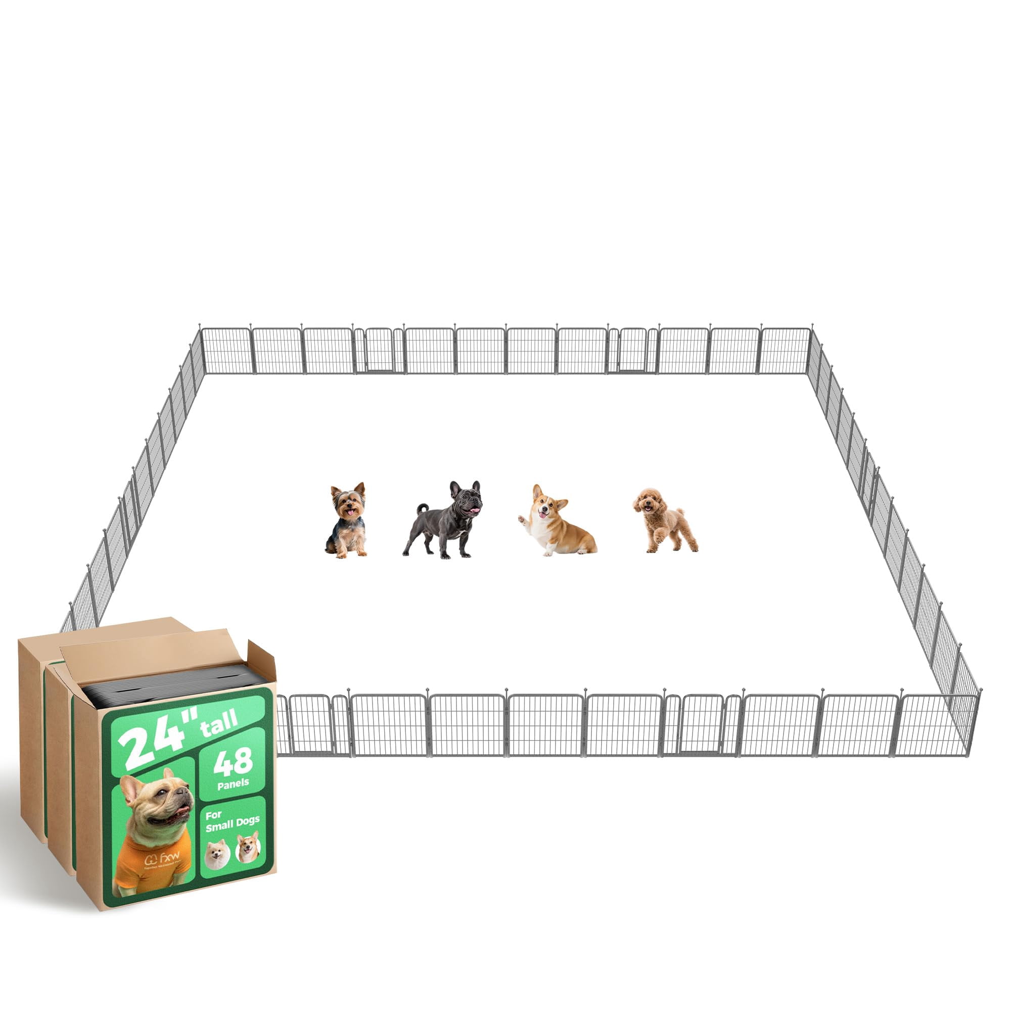 FXW Aster Outdoor Dog Playpen, Heavy Duty Pet Fence for Yard/Patio ...