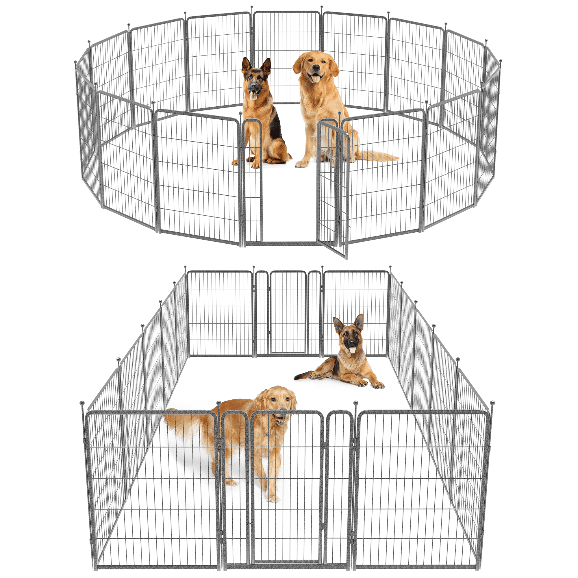 ALEKO Dog Kennel 10x10x4 feet Heavy Duty Pet Playpen Dog Exercise Pen ...
