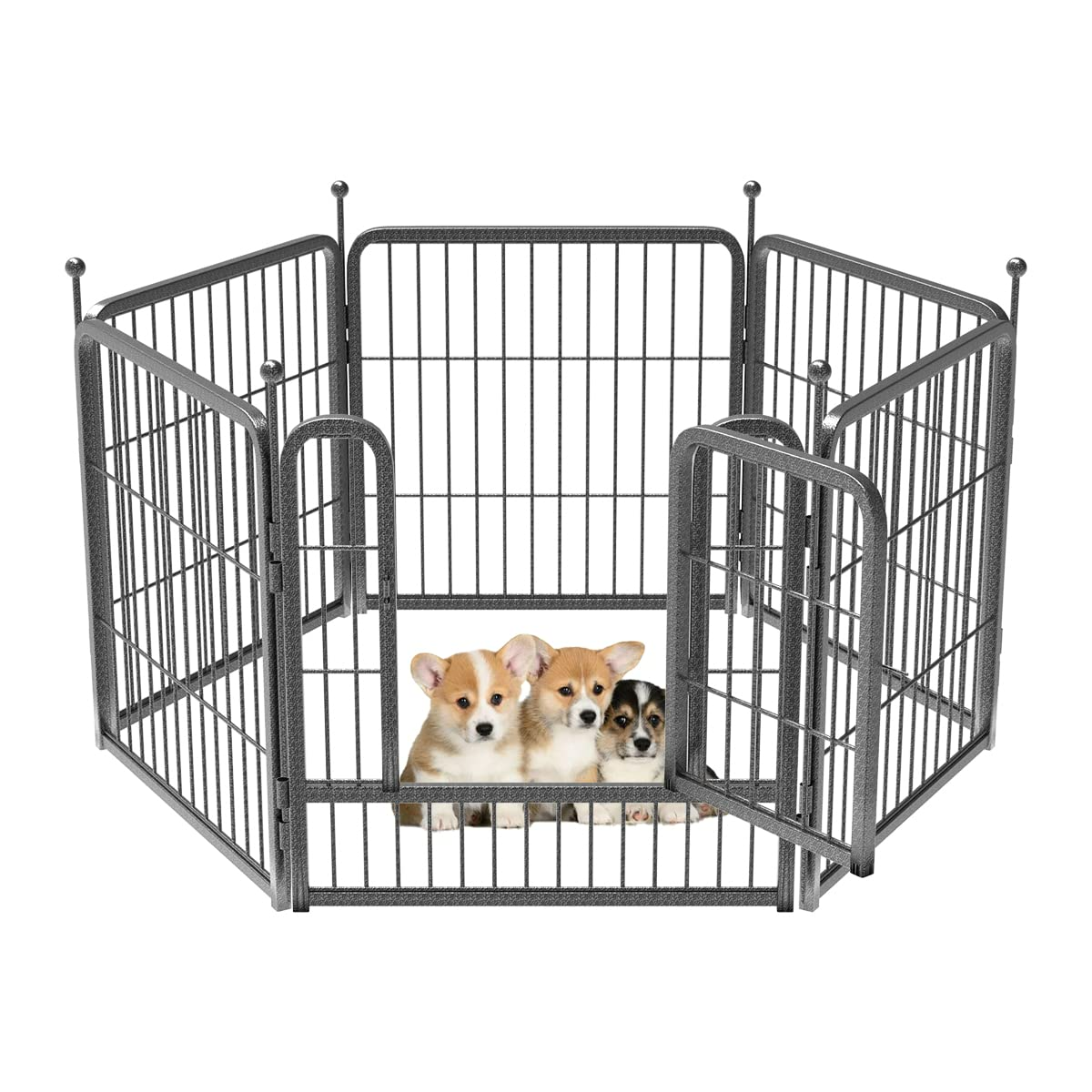 Yaheetech 24''H Metal Dog Playpen, Black, 16 Panels - Walmart.com
