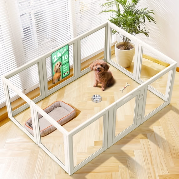 FXW AuraSpace Acrylic Indoor Dog Playpen for Puppies and Small Dogs, 24 ...