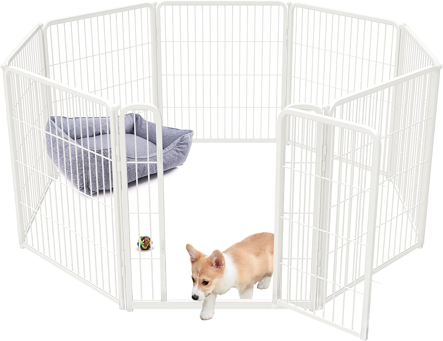 FXW Dog Playpen Indoor, 8 Panels 32" Height Dog Fence Exercise Pen for ...