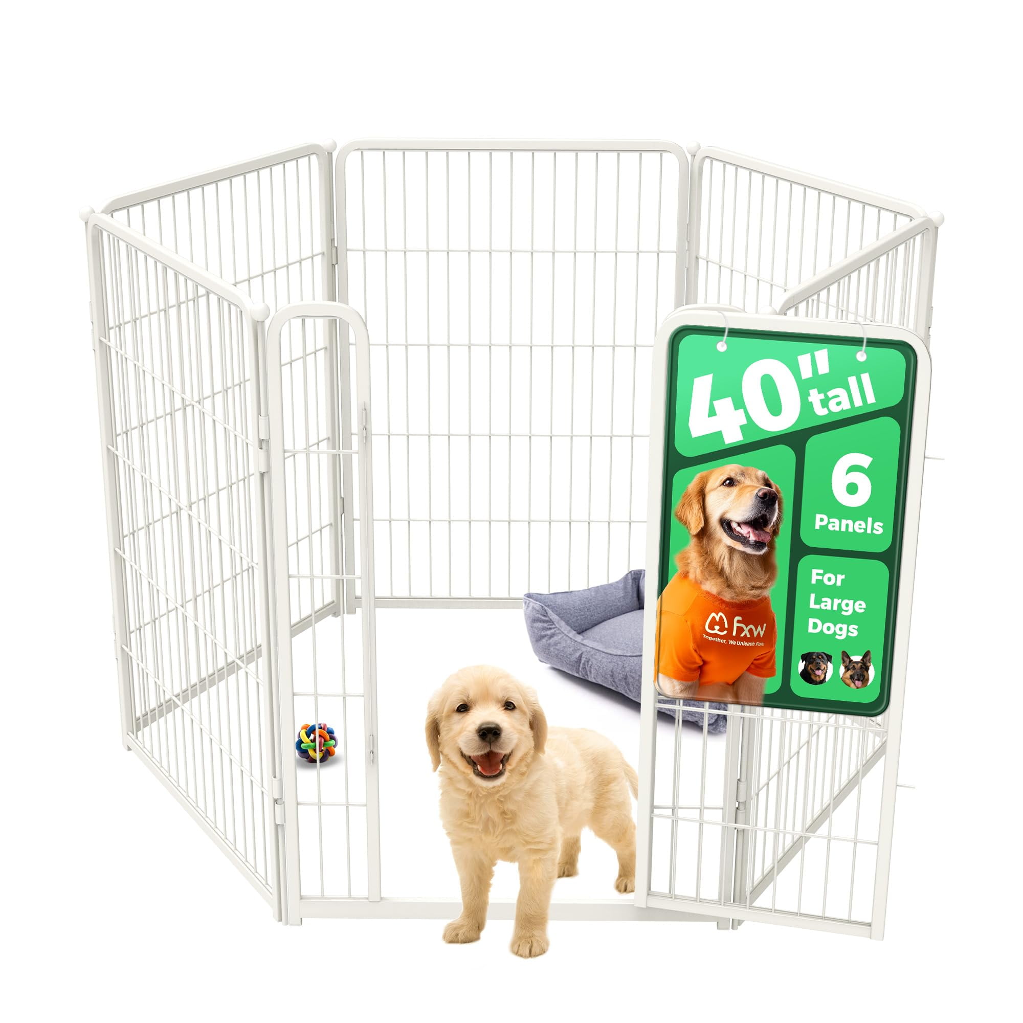FXW Homeplus Indoor Dog Playpen, 6 Panels 40" Height, Small Dogs ...