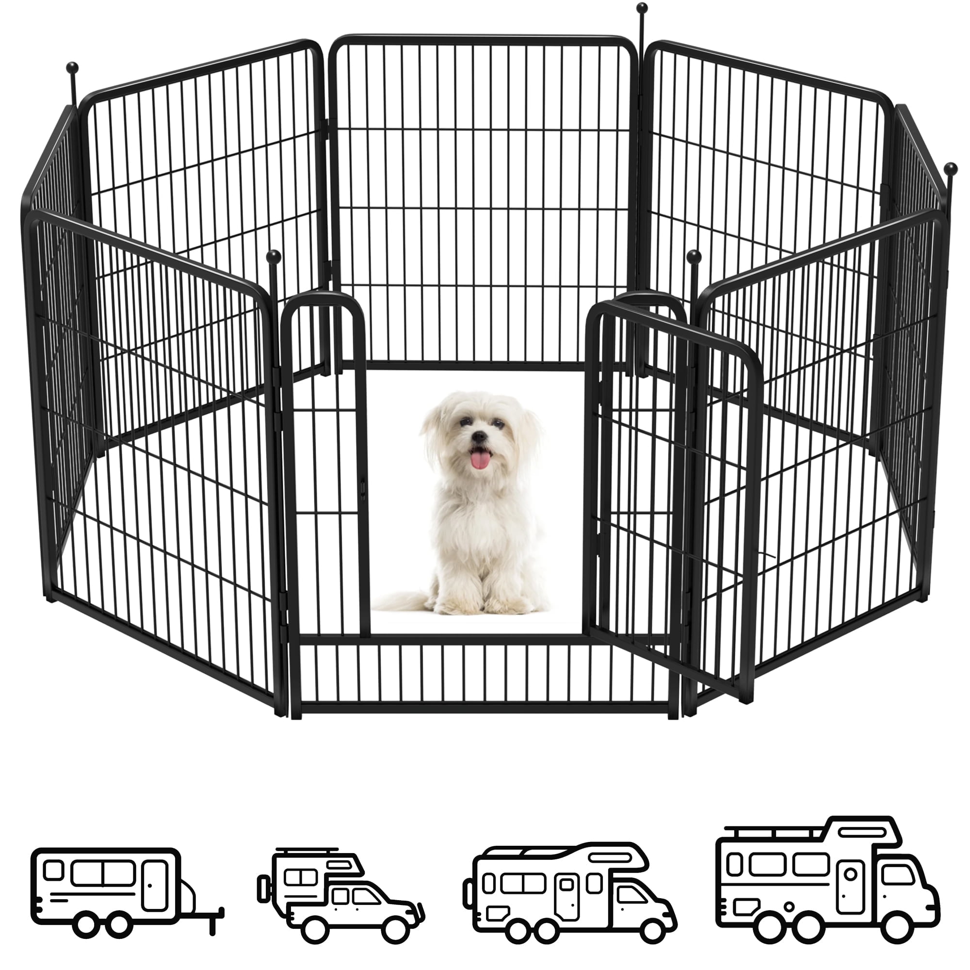FXW Instant Dog Playpen Designed for RV Trips, 32" Height for Medium ...